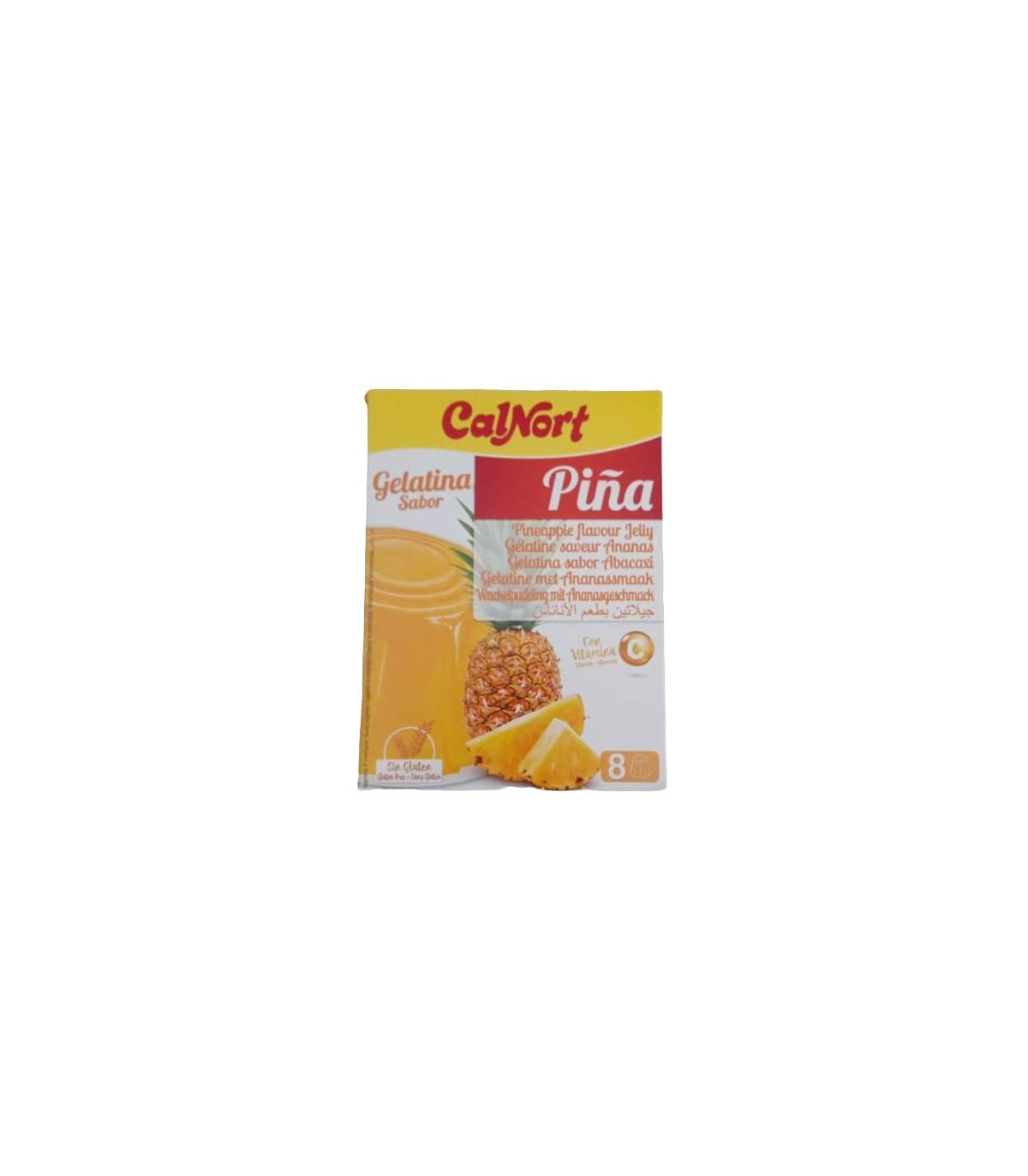 Gelatina sabor Piña "Calnort" (Estuche de 2 sobres x 85 g)