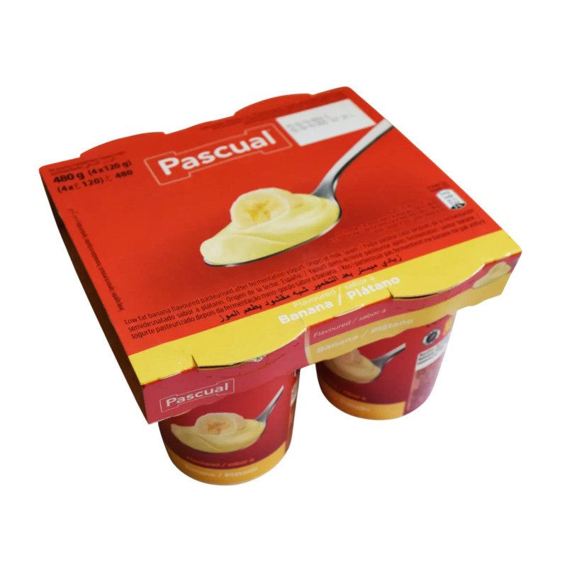 Yogur Pasteurizado Sabor Plátano Pascual – Pack 4 x 120 g