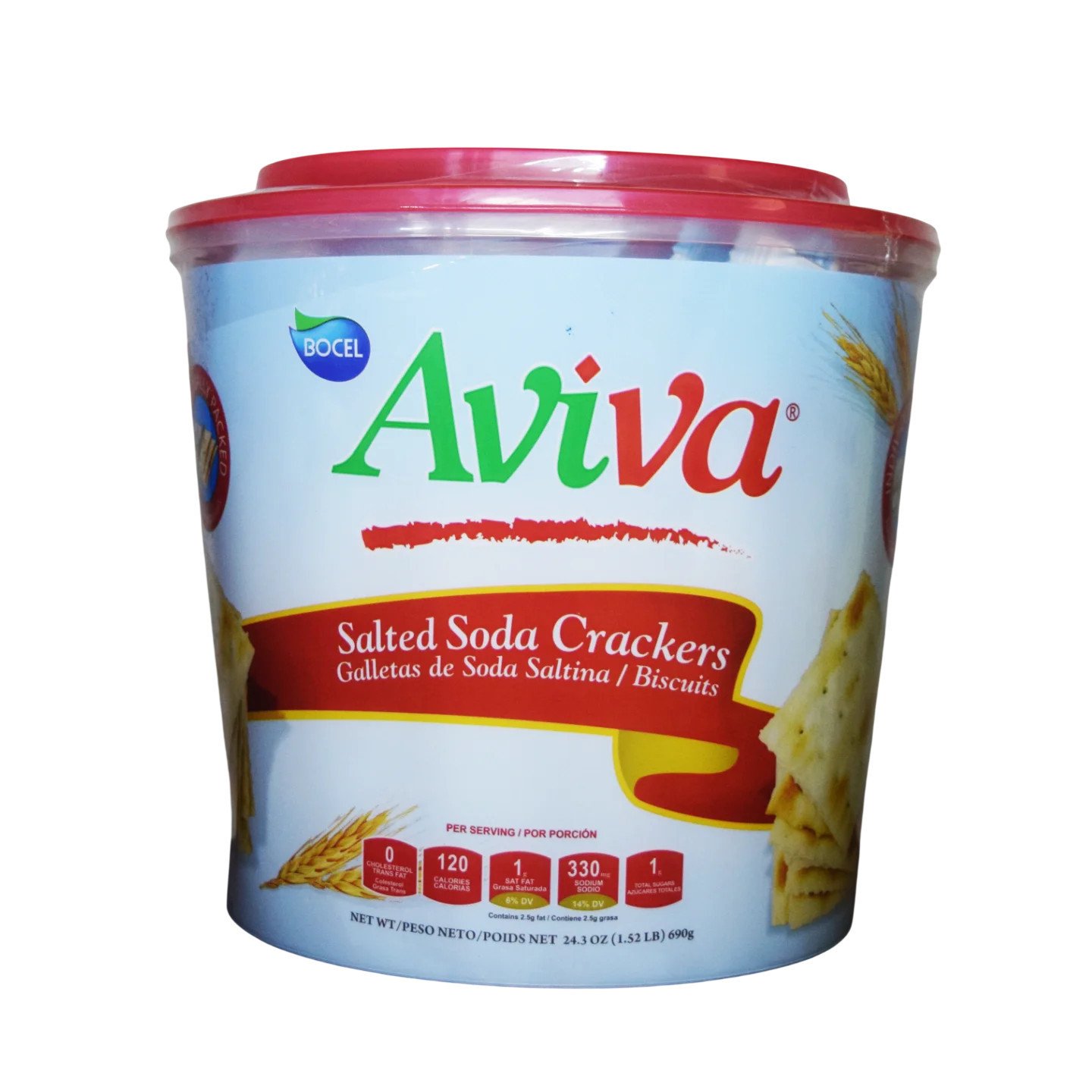 Galletas de Soda Saltina "Aviva" (Cubeta con 23 sobres x 30 g)